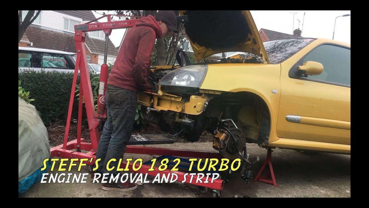 Steff’s Clio 182 Turbo - engine removal / strip down - YouTube