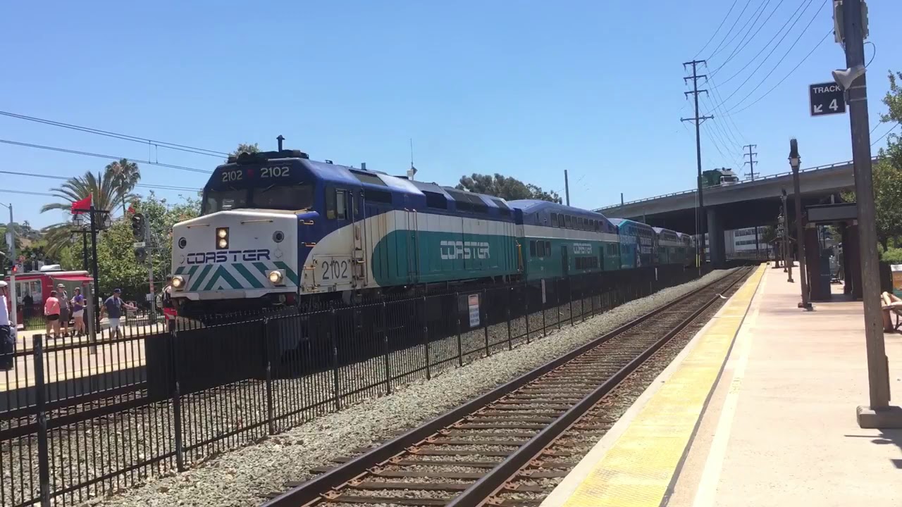 Coaster train 685 F40ph 2102 arrives at old town station - YouTube