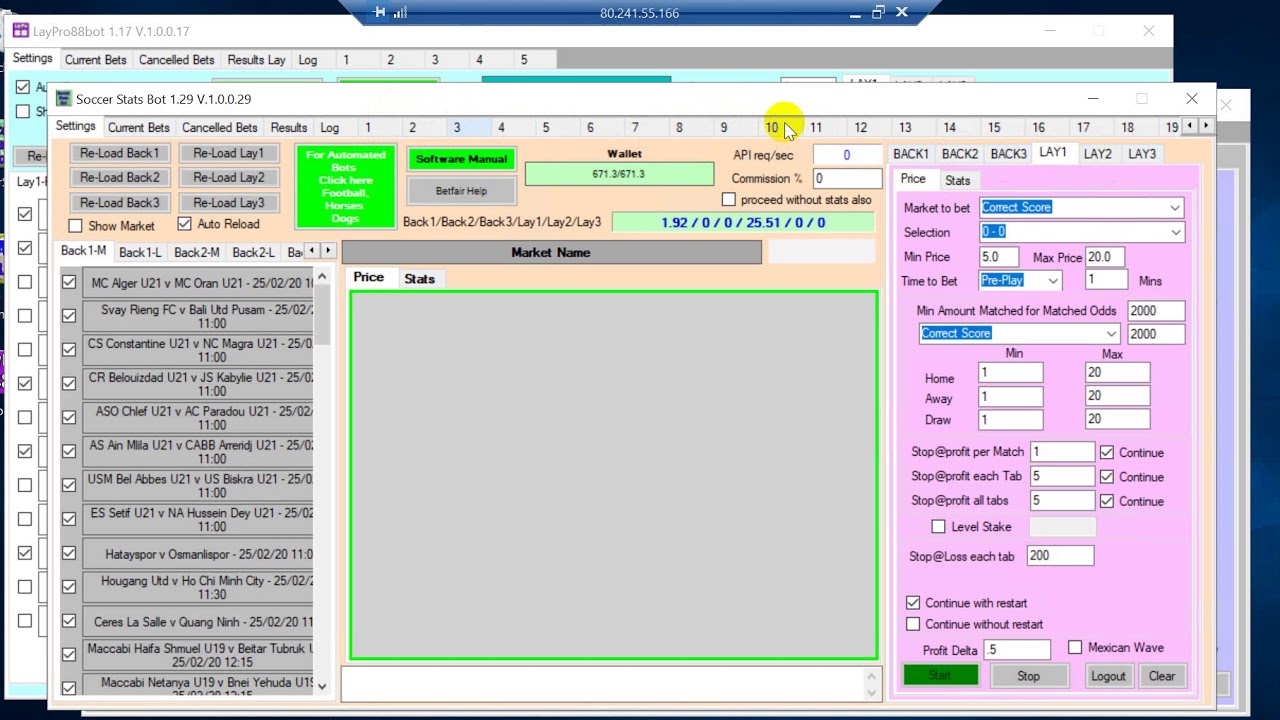 Under tab betting in Our betting bots - YouTube