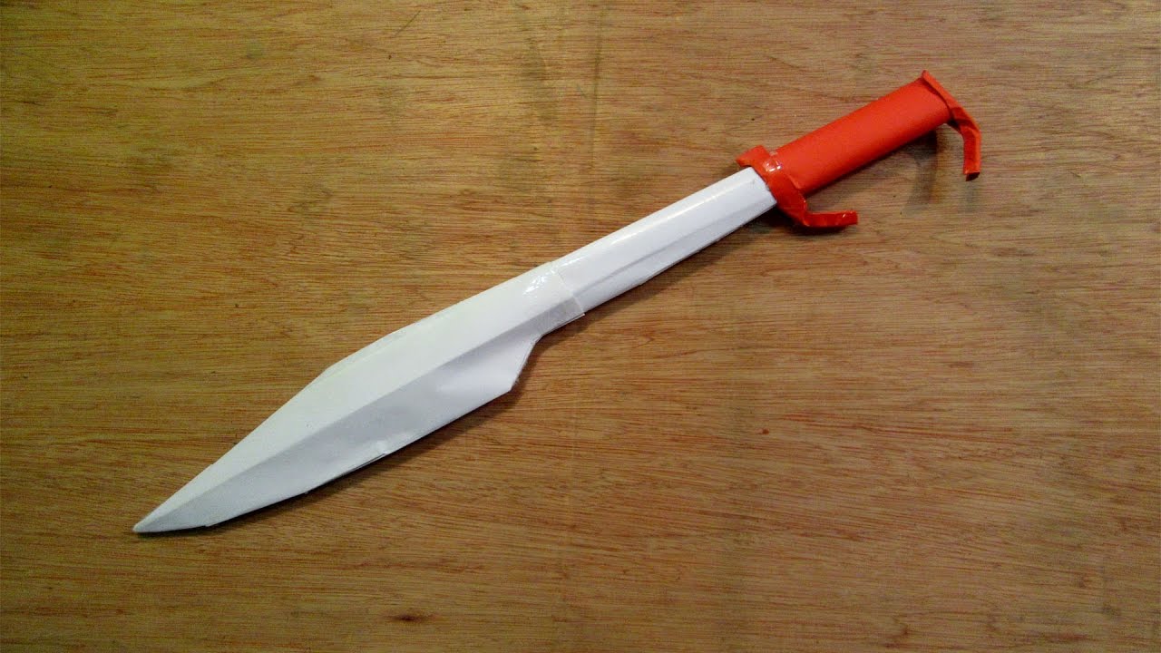 How to Make a Paper Toy Spartan Warrior Sword - YouTube