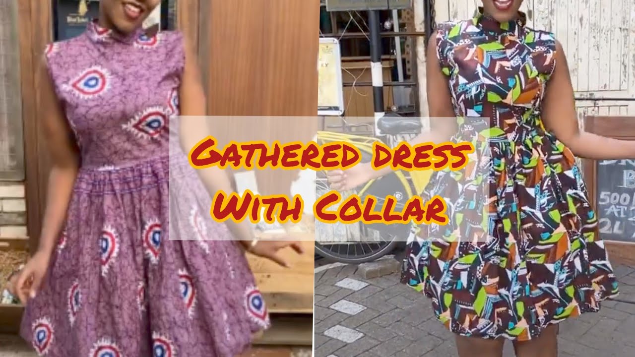 Sewing Gathered Dress with Collar. - YouTube
