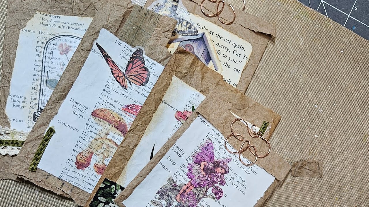 Fun pockets/flips from book pages and packing paper. *Inspired by ...