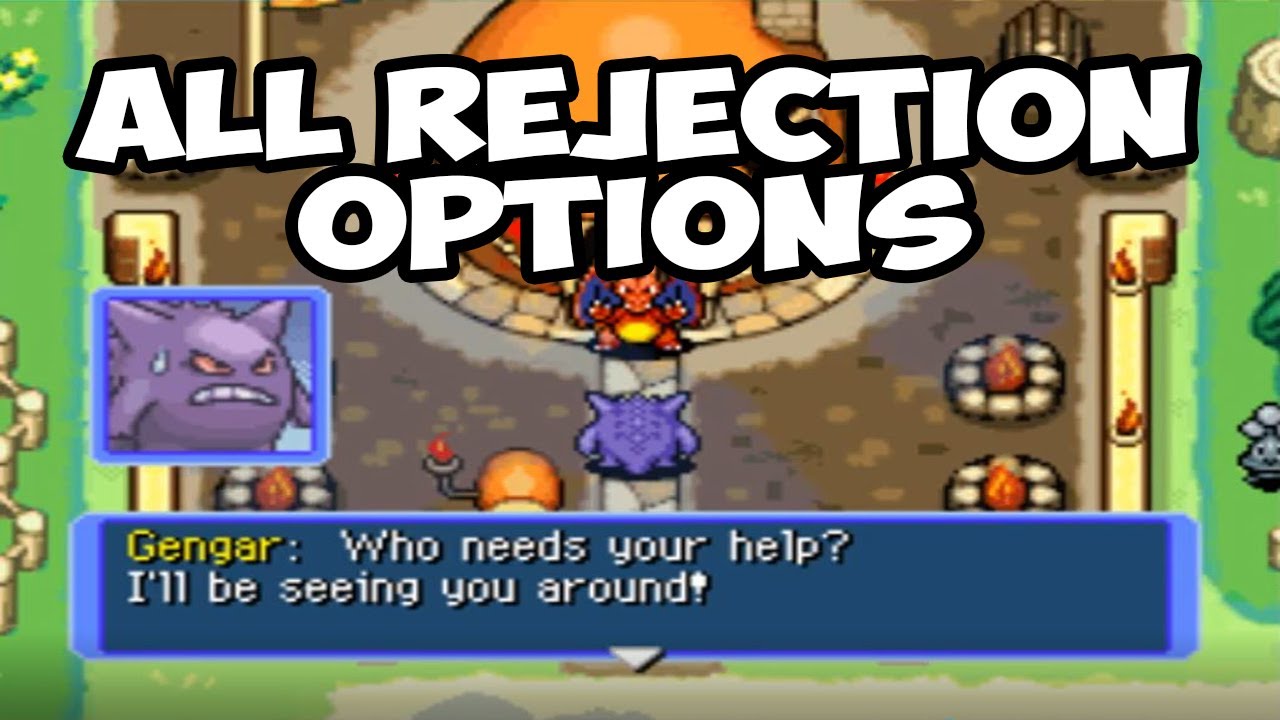 All Rejection Options (Saying No) - Pokemon Mystery Dungeon: Red / Blue ...