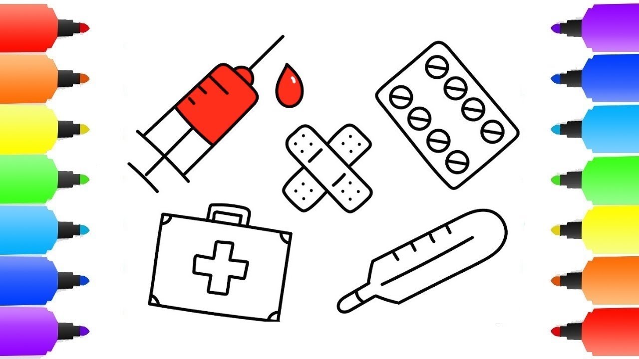 How to Draw Doctor's Medical Kit | Learn Colors - YouTube