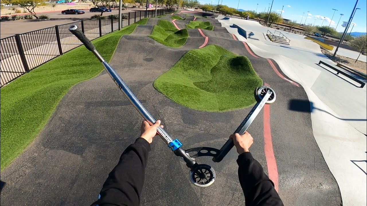 MEGA PUMP TRACK ON SCOOTER - YouTube