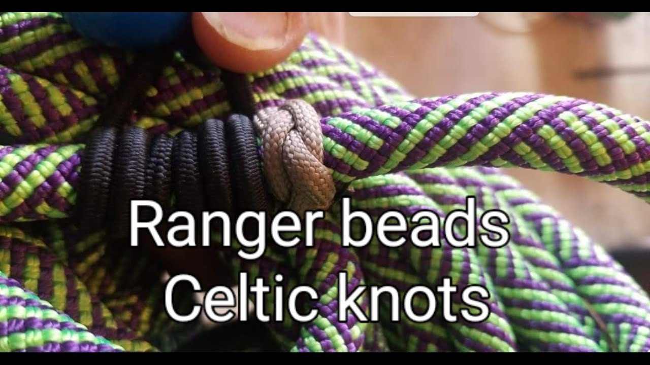 Ranger bead celtic knot rope keeper - YouTube