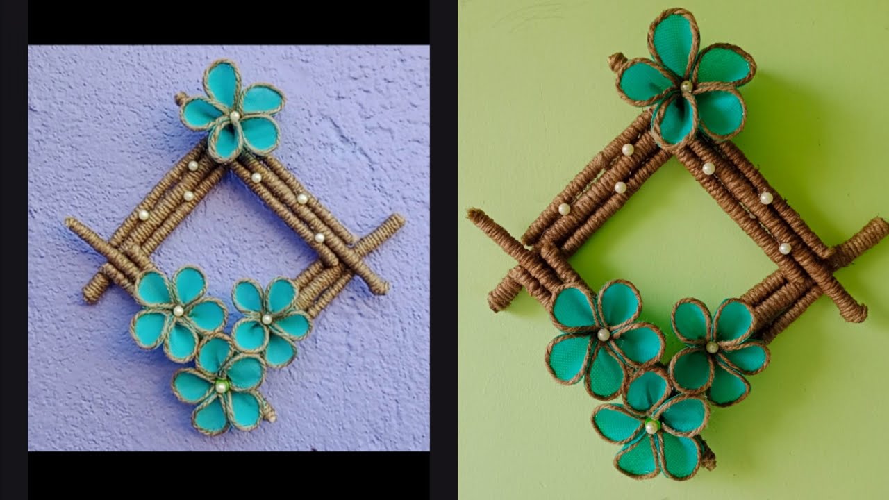 2 Easy And Beautiful Jute Rope Wall Decor | Jute Rope Craft | Best Out ...