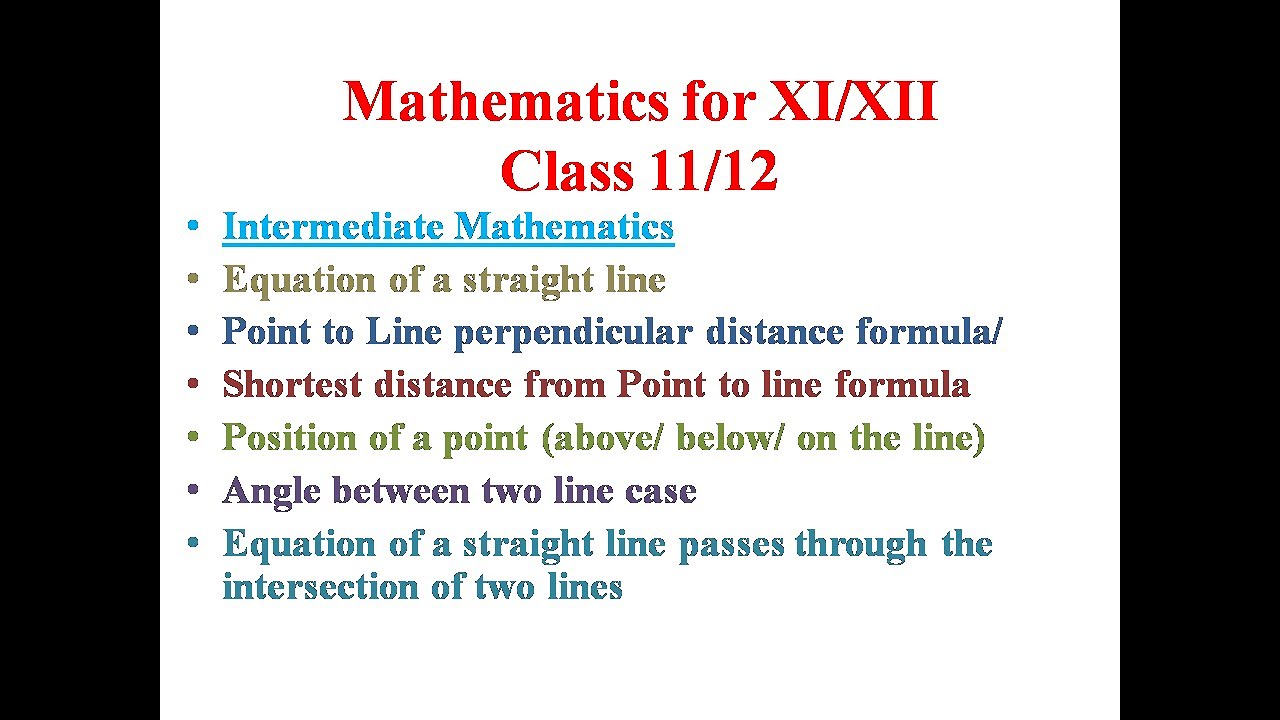 Point to line distance, Shortest distance, Equation of a line passes ...