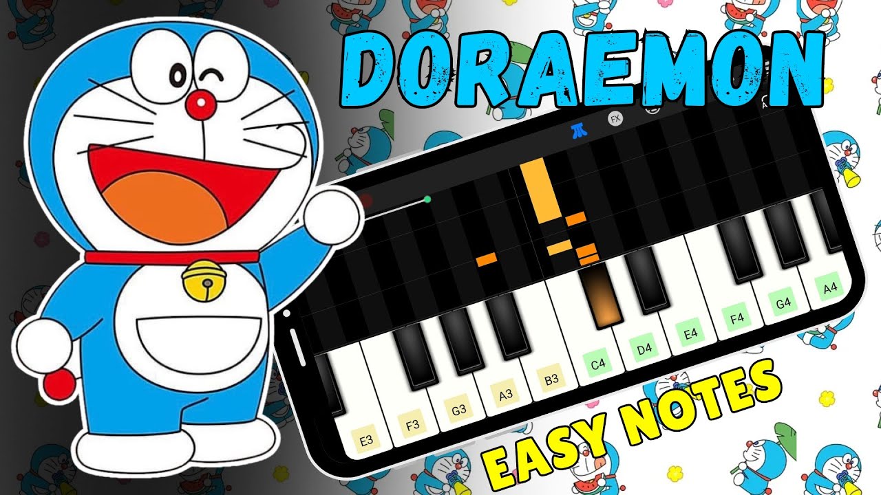 Doraemon Title Song | Easy Piano Tutorial With Notes | Sauru Music ...