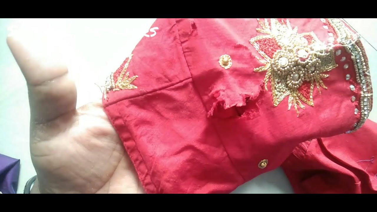 Repairing a damaged aari work blouse how to repair aari work damaged ...