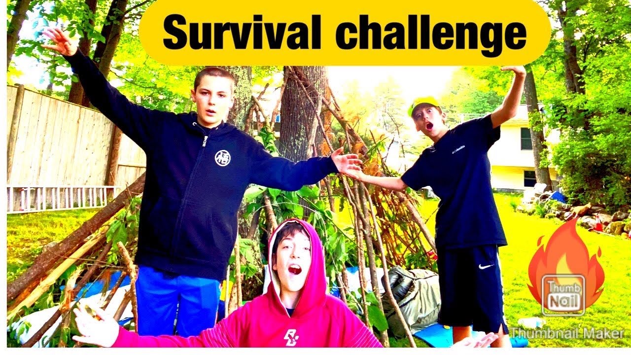 Epic survival fort challenge overnight - YouTube