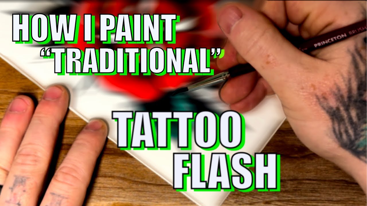 How to Paint Tattoo Flash in Under 6 Minutes ( Spitshade Tutorial ...