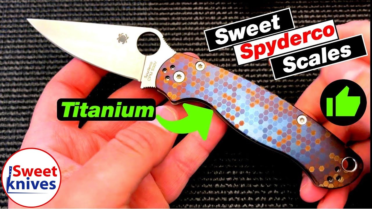 Custom Spyderco Titanium Handles - YouTube
