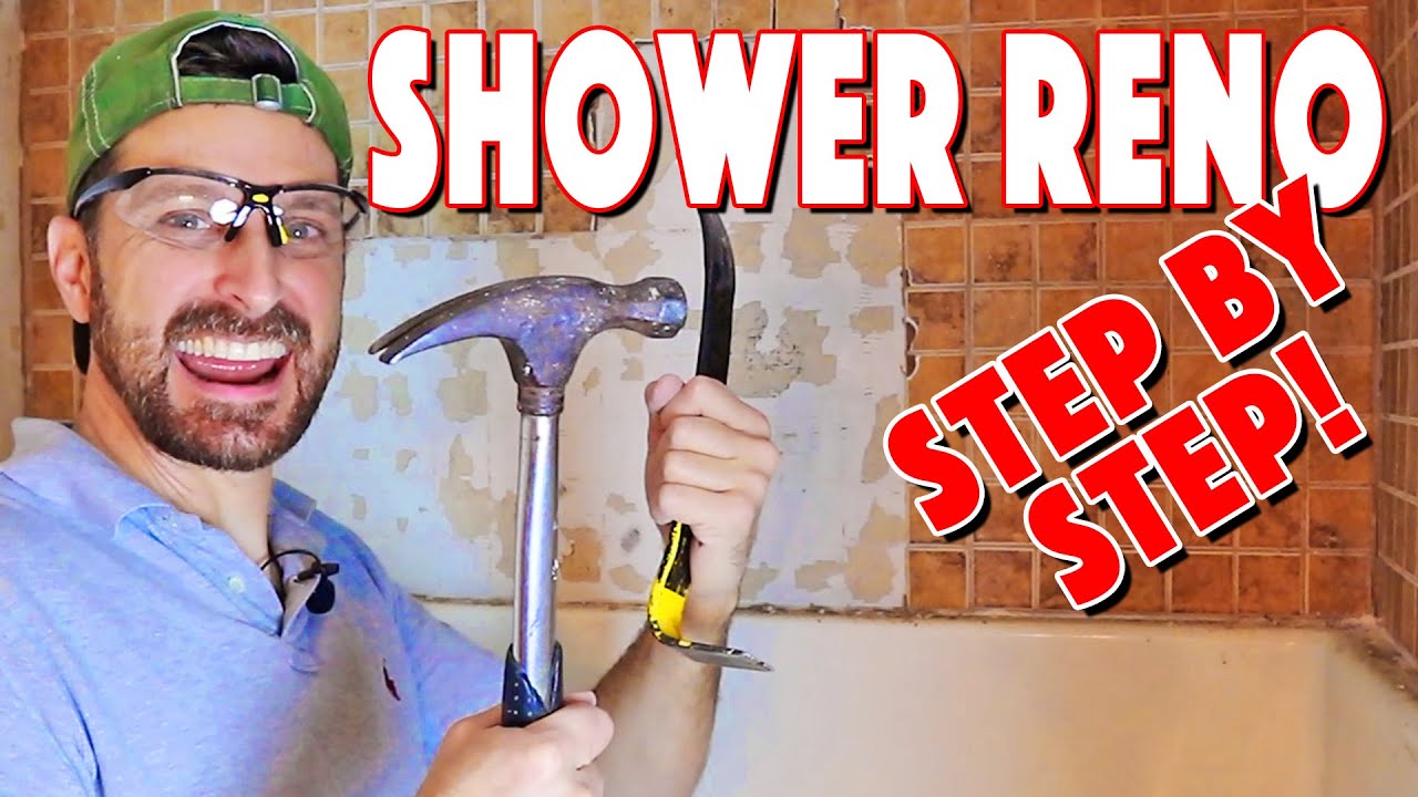 6 Steps For Full DIY Tile Shower Renovation Remodel- Part 1 Demolition ...