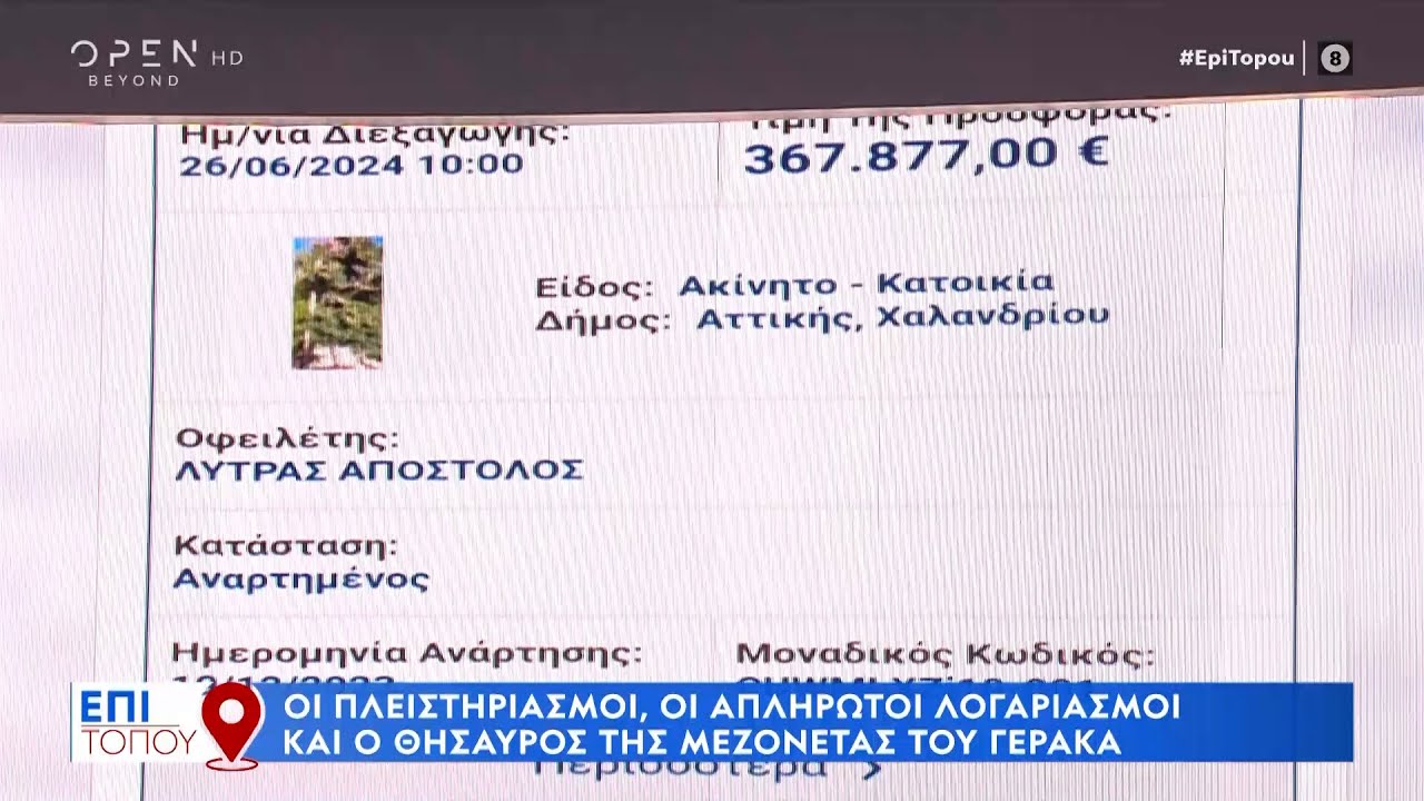Απ. Λύτρας: Οι πλειστηριασμοί, οι απλήρωτοι λογαριασμοί και ο θησαυρός ...