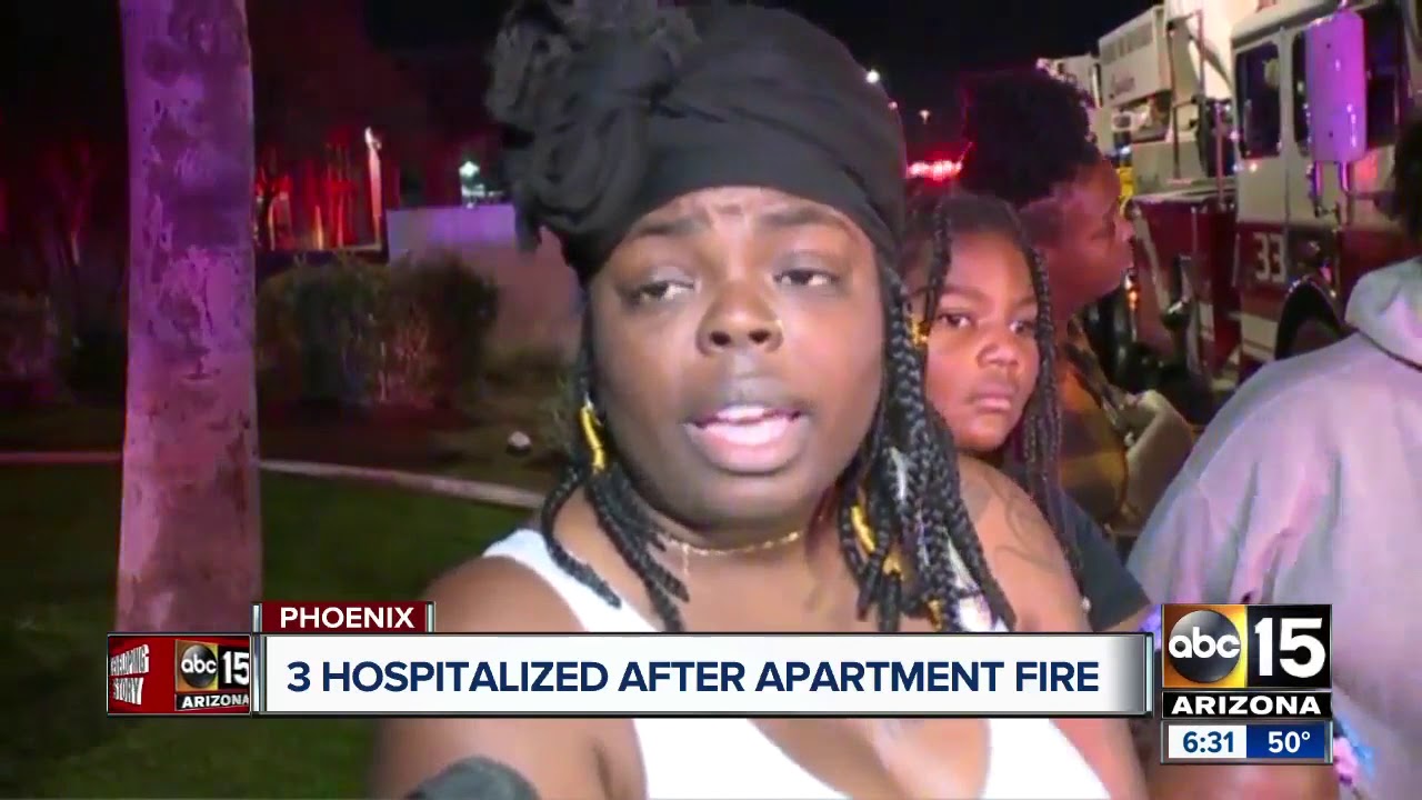 3 hospitalized after apartment fire in Phoenix - YouTube