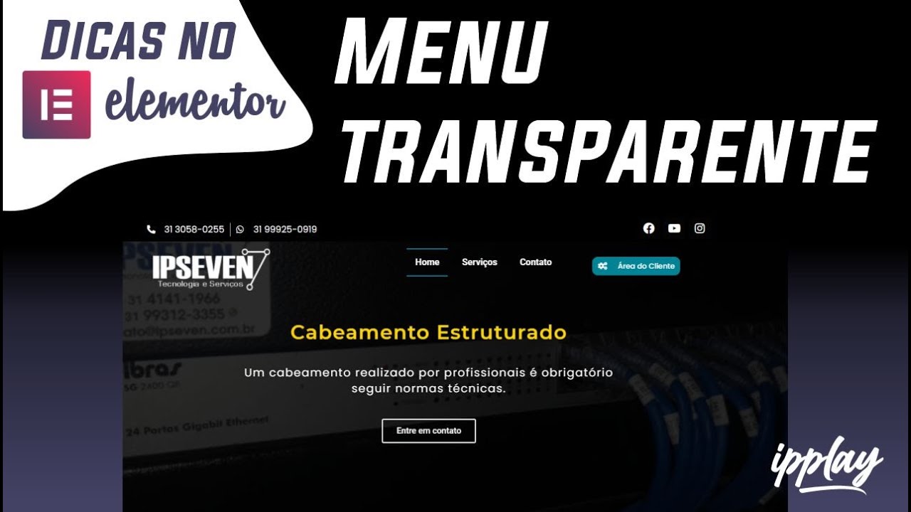 Como Criar um Menu transparente com Elementor e mudar de cor ao Rolar a ...