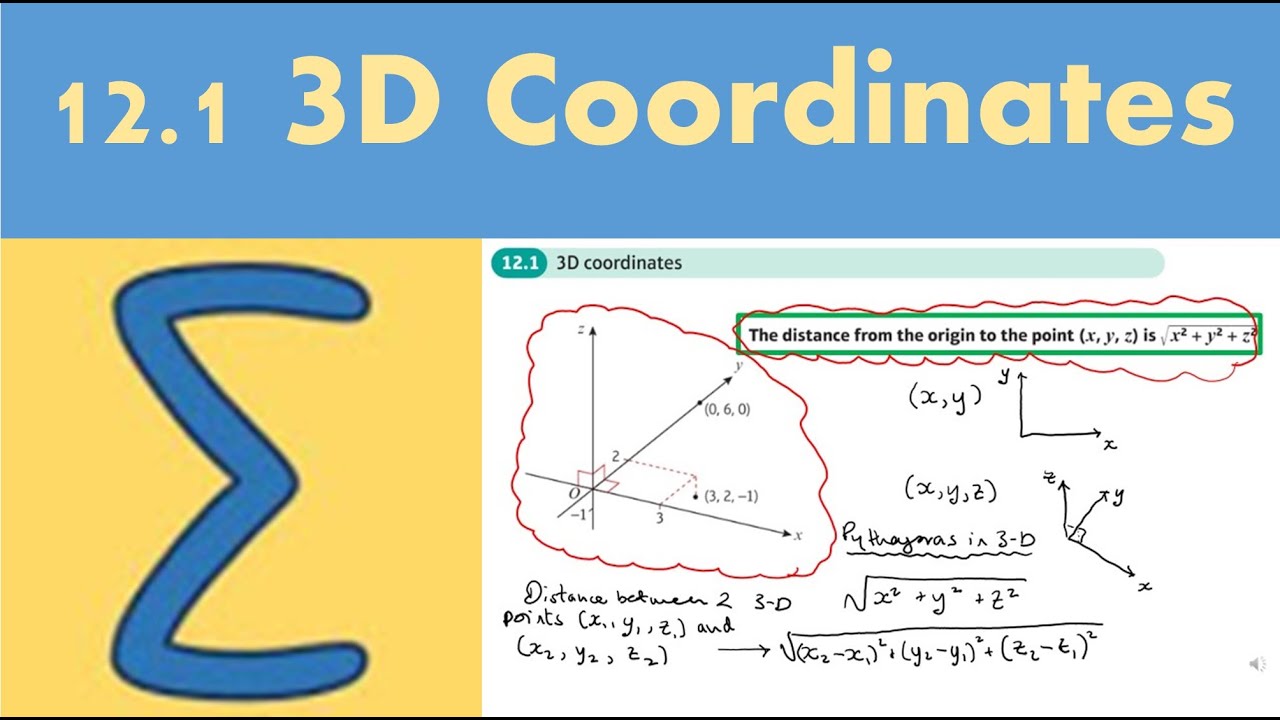 12.1 3D Coordinates (PURE 2 - Chapter 12: Vectors) - YouTube