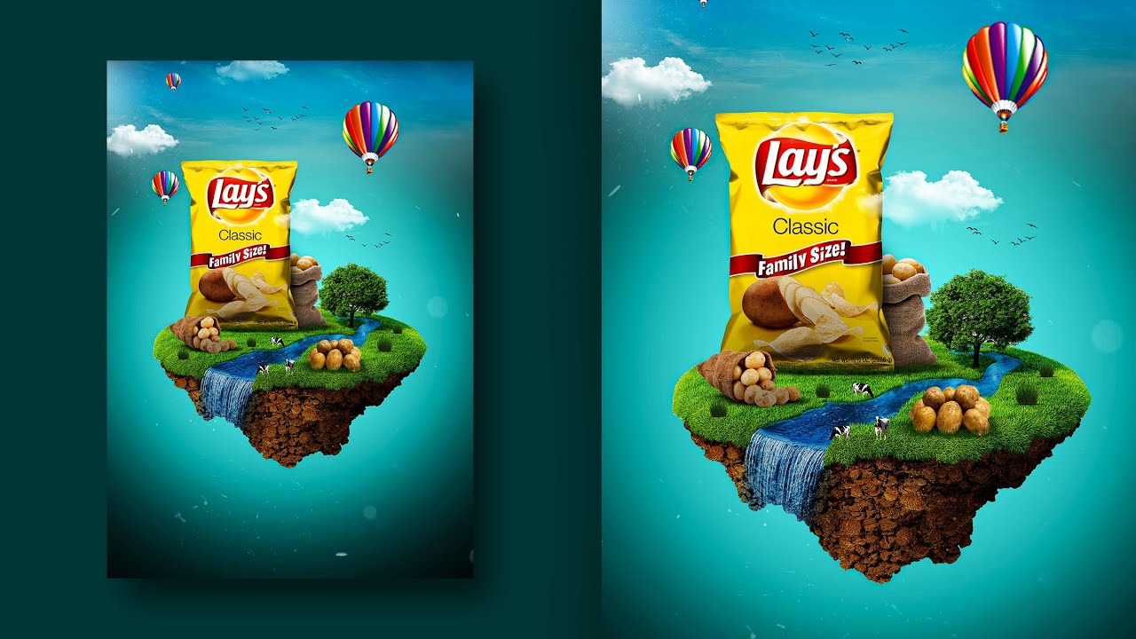 Lay's Potato Chips (Island) Poster Design | Photoshop - YouTube