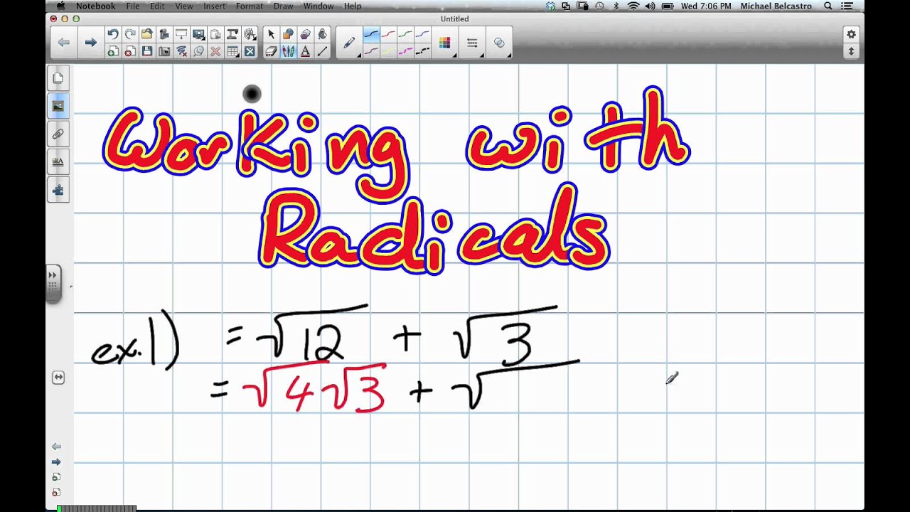 Working With Radicals Grade 11 University Lesson 4 3 10 10 12 YouTube Working With Radicals Grade 11 University Lesson 4 3 10 10 12 YouTube