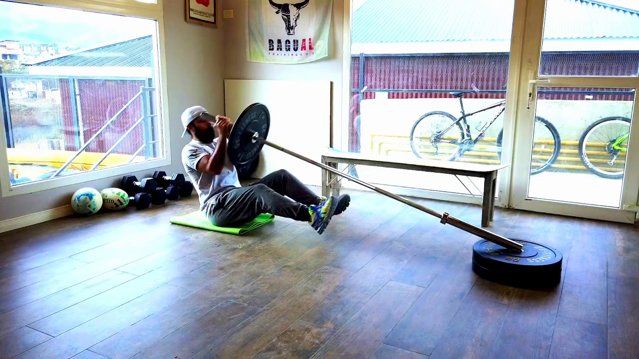 Abs oblicuos con barra - YouTube