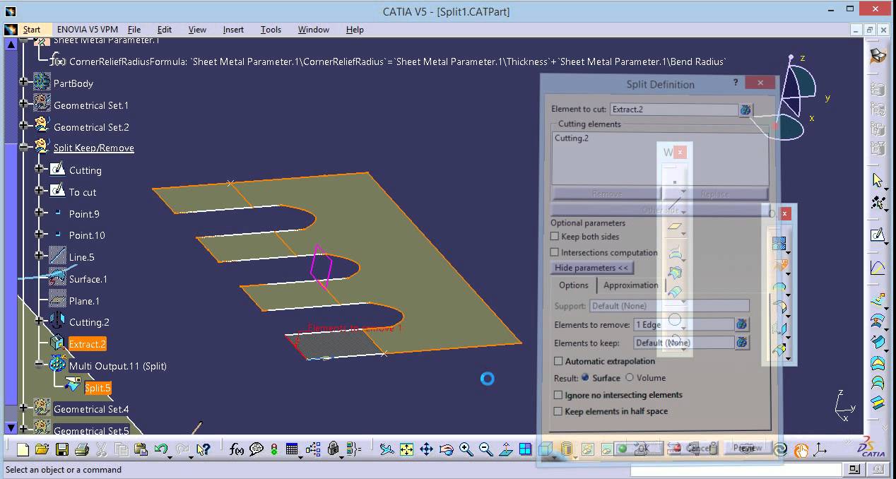 Catia V5 - Split - YouTube