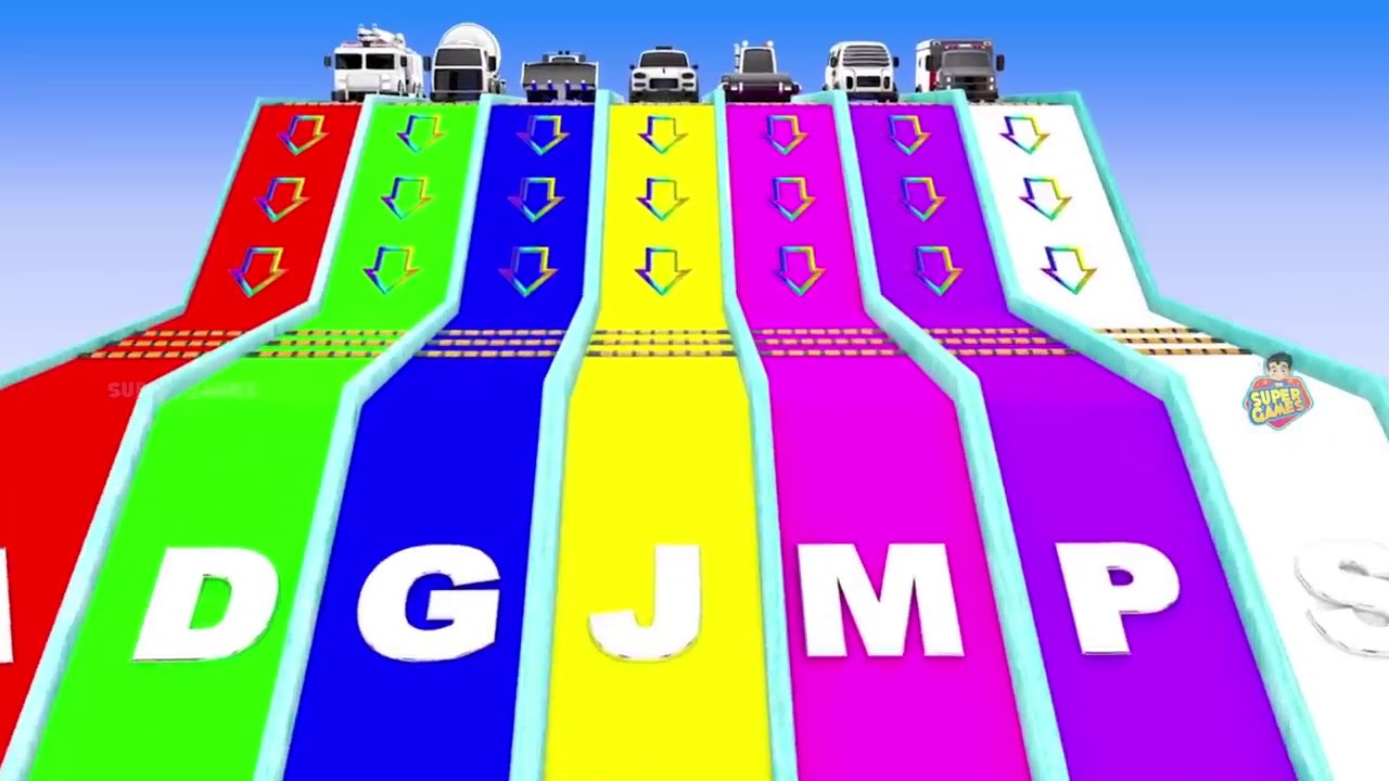 ABCD ramp color water tracks 3D- Learn colors for children with street ...