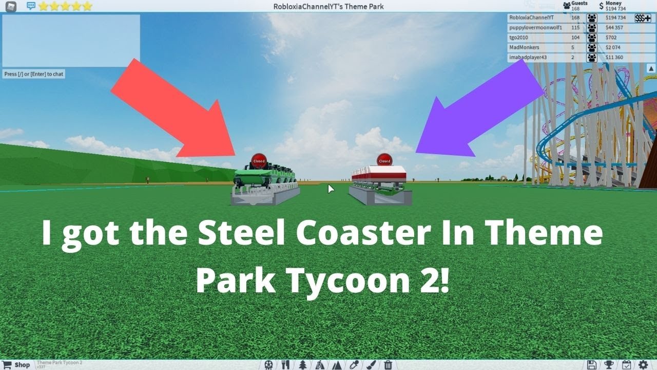 How to get the Steel Coaster In Theme Park Tycoon 2 - YouTube