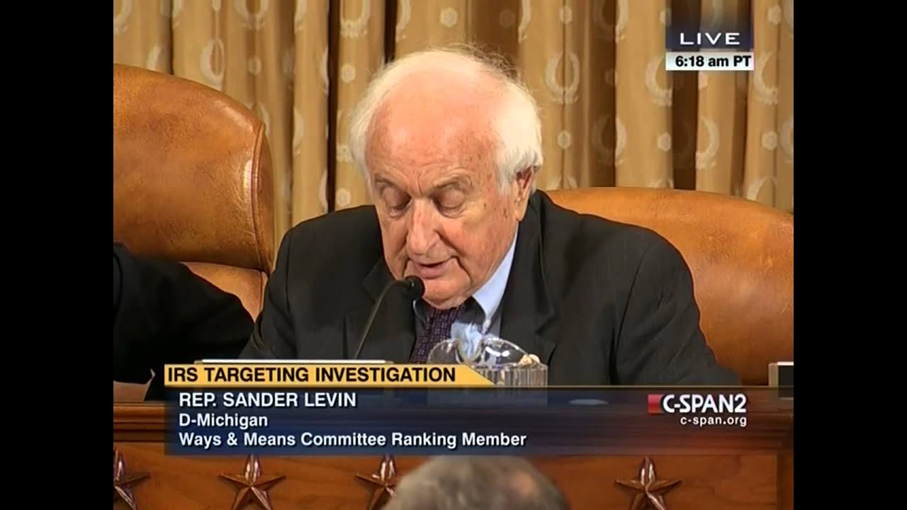 Rep. Sander Levin at IRS Hearing 06-20-14 - YouTube