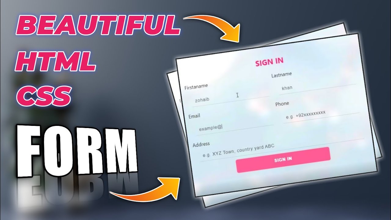 Beautiful 🎀 Registration form in HTML | CSS Let's create a form with ...