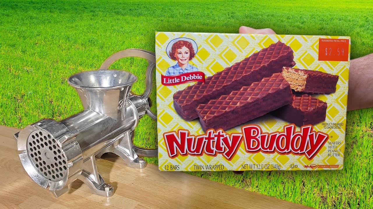 ASMR Food: Little Debbie Nutty Buddy Bars VS Meat Grinder - YouTube