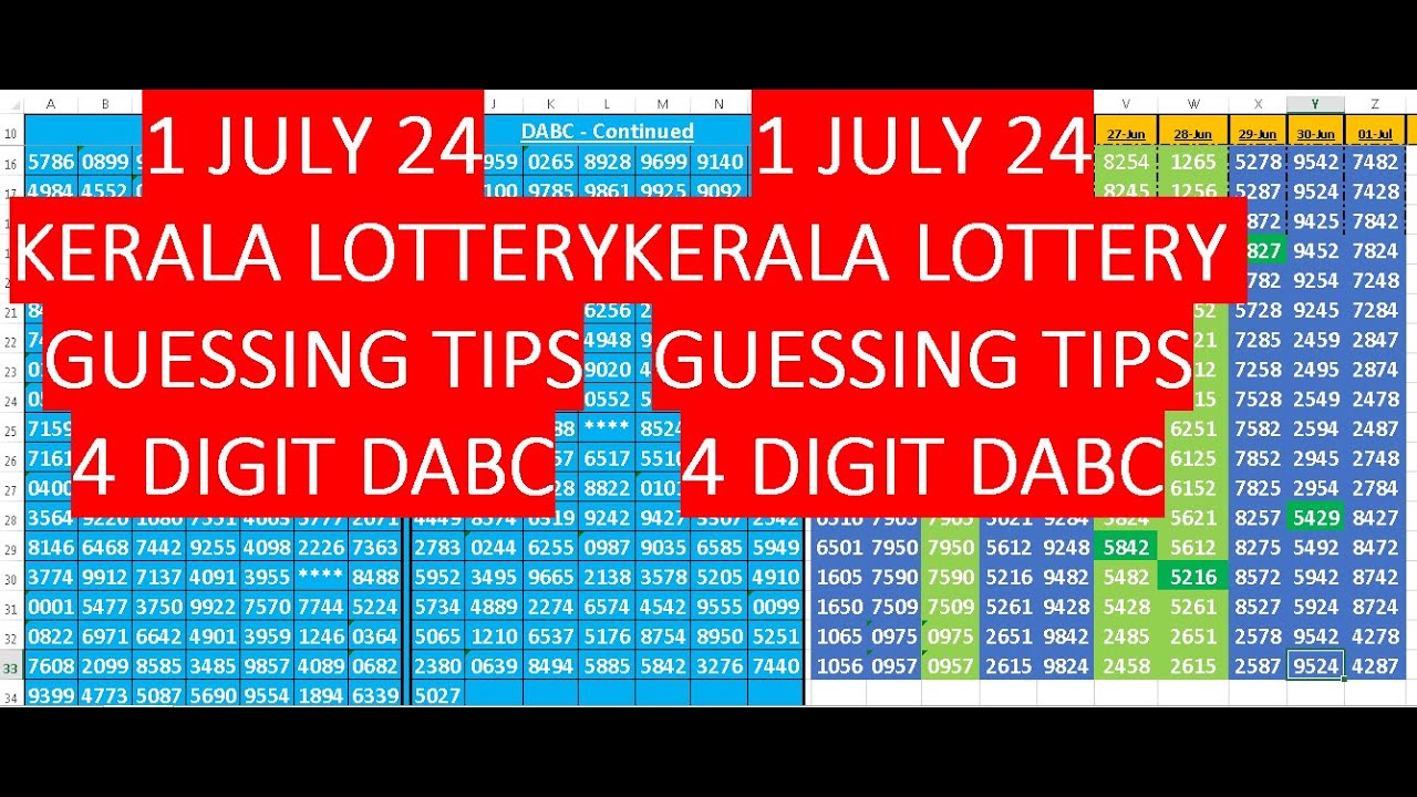 Kerala Lottery Guessing and Chart 1 July 2024 - YouTube