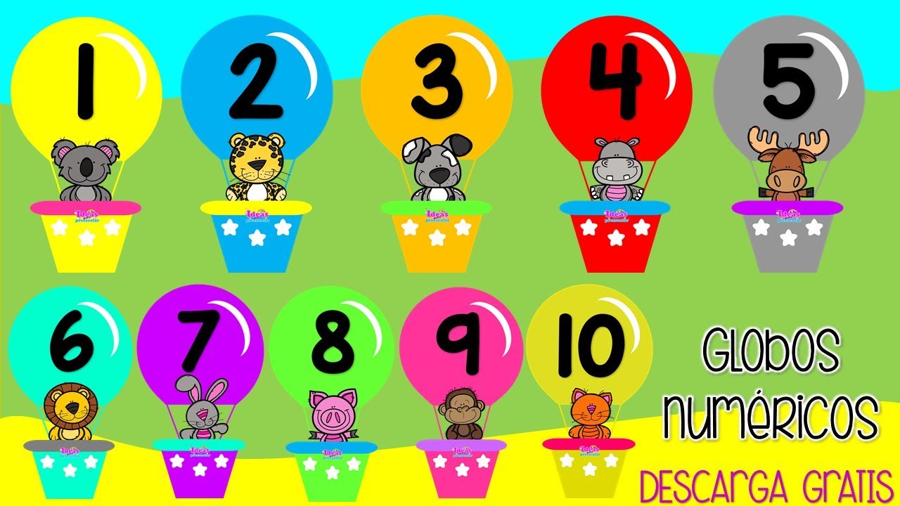 GLOBOS NUMÉRICOS/MATERIAL PARA TRABAJAR CON LOS NIÑOS LOS NÚMEROS DEL 1 ...