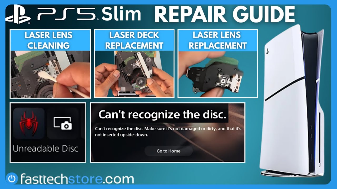 PlayStation 5 Slim Unreadable Disc Error Repair Guide (Laser Cleaning ...