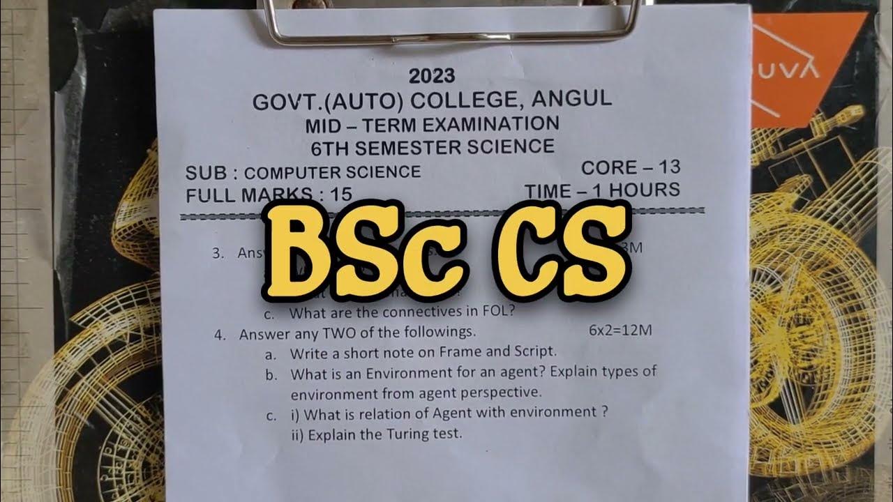 6th Semester BSc Computer Science Question Papers | PDF Download #computerscience #dowithme # ...