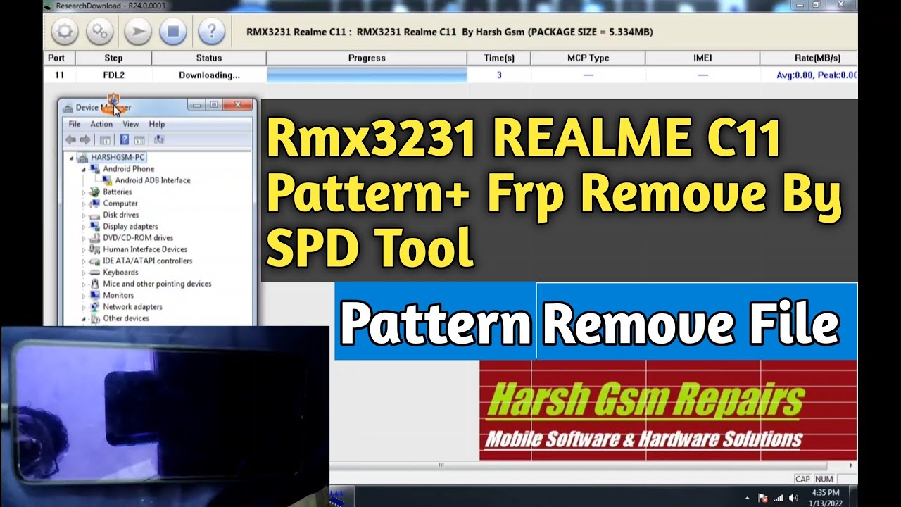 Realme C11 Rmx3231 Pattern Frp Remove By Spd Flashtool || Rmx3231 Frp ...