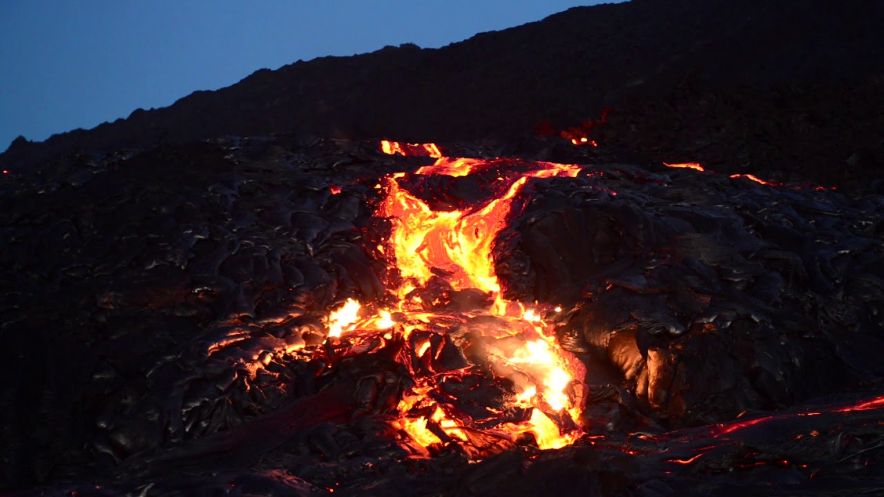 methane explosions within 61g lava flow - YouTube
