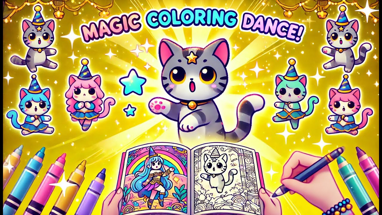 learn colors with cats | dance for toddlers | coloring for toddler ...