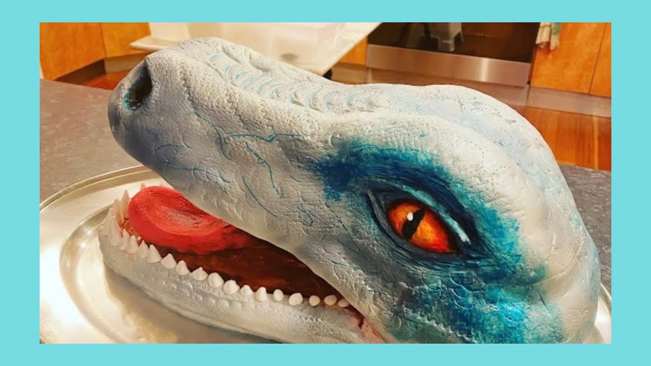DINOSAUR CAKE - Blue - Jurassic World style Tutorial! Make the ultimate ...