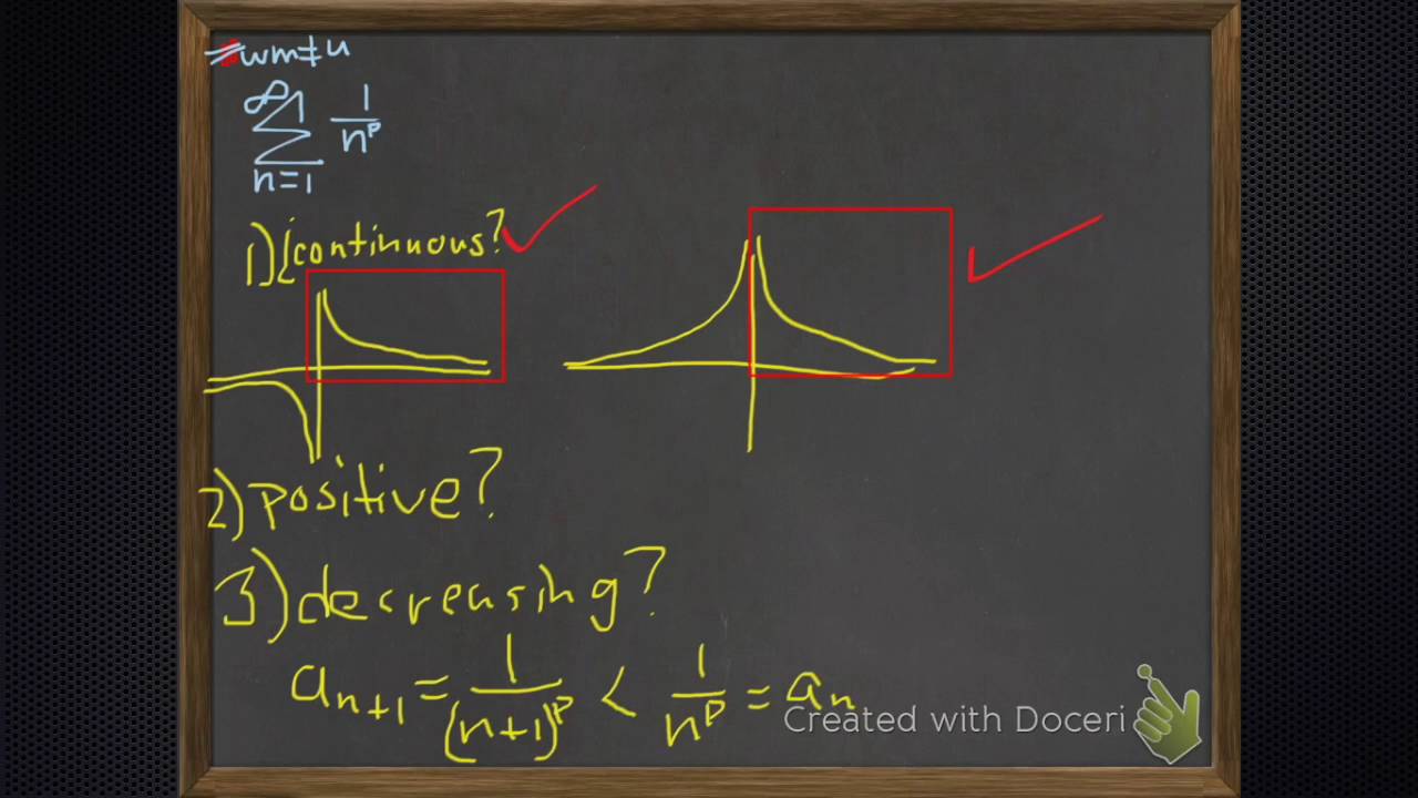 convergence of p series proof using the integral test - YouTube