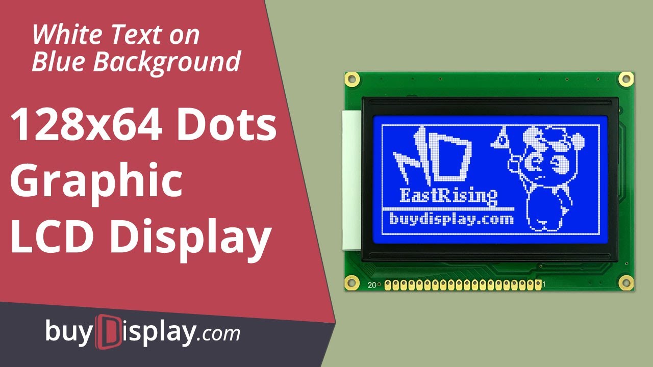 Display lcd 128x64 Graphic Module KS0107 KS0108 White Text on Blue ...