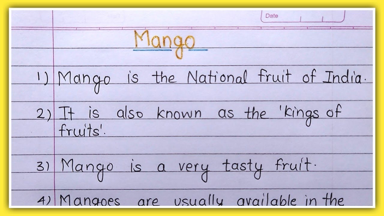 mango 10 lines in english | 10 lines on mango | 10 easy english lines ...
