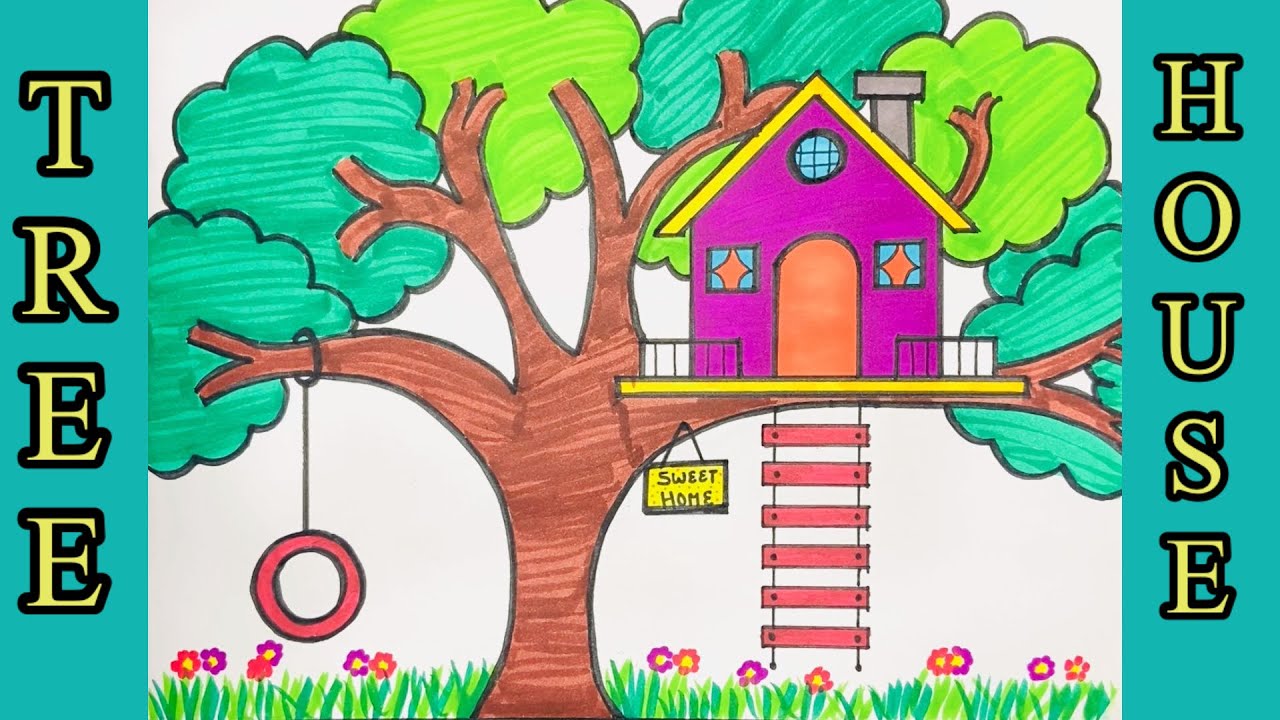 How To Draw A Beautiful Tree House STEP BY STEP Easy Tree House how-to-draw-a-beautiful-tree-house-step-by-step-easy-tree-house