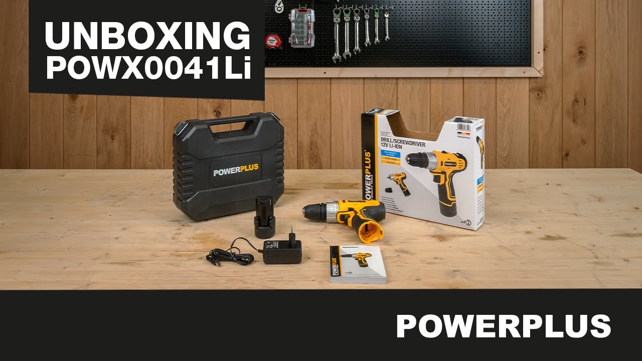 POWERPLUS - POWX0041LI schroefboormachine Unboxing - YouTube