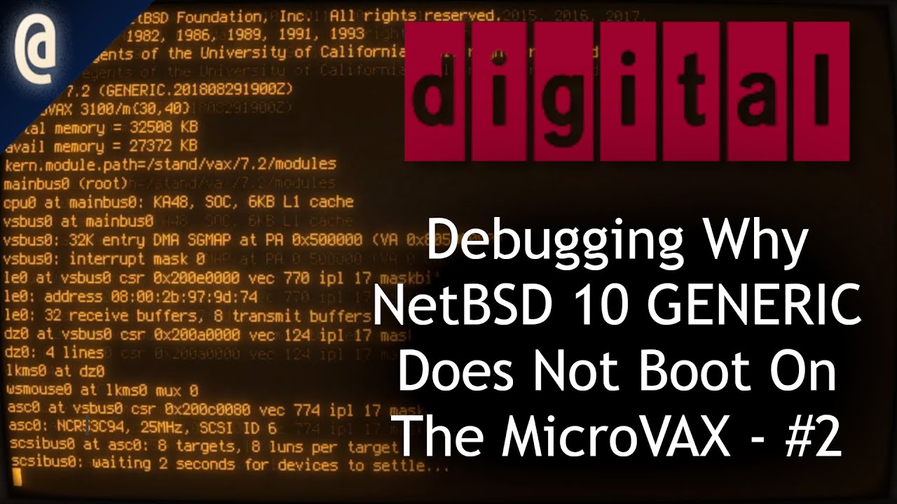 LIVE: Debugging NetBSD 10 on a 25Mhz MicroVAX -- (Semi-Silent, Active in Chat) - YouTube