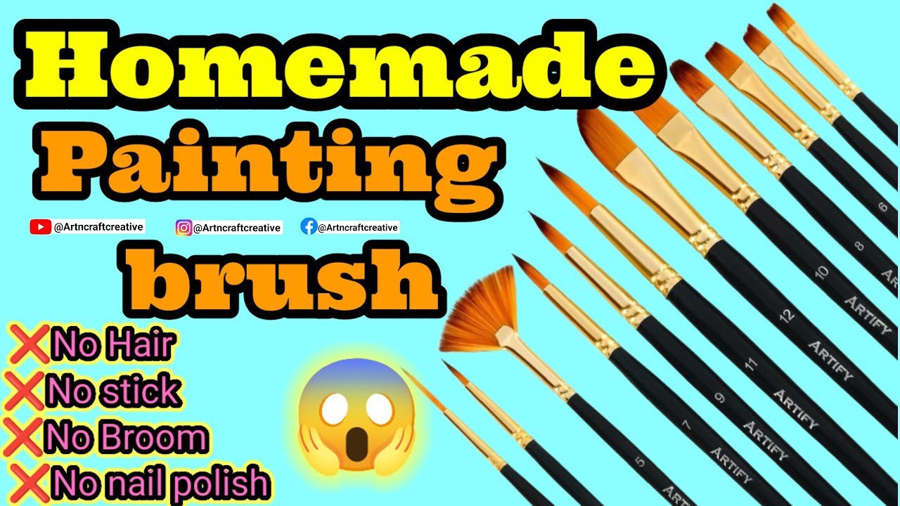 Homemade paint brush/how to make paint brush at home/paint color brush ...