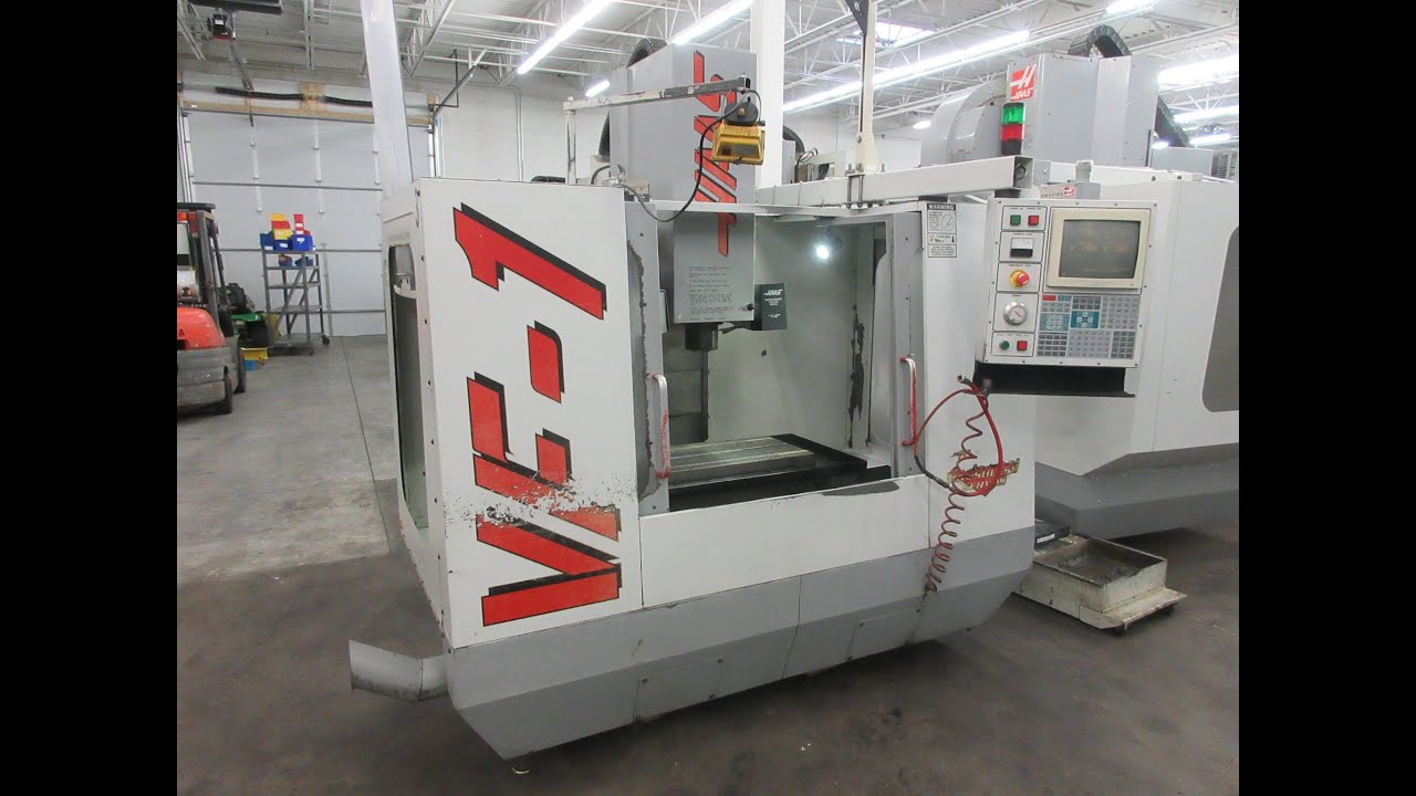 Haas VF-1 CNC Vertical Machining Center with 4th Axis Drive - YouTube