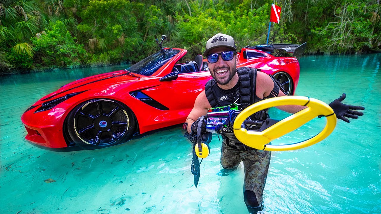 Searching For Treasure With FLOATING SUPER CAR!!! (Driving ON WATER ...