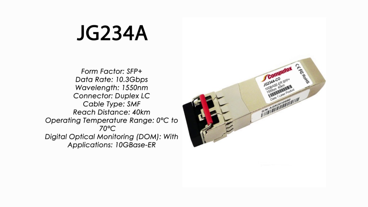 JG234A | HP compatible 10GBase-ER XFP 1550nm 40km - YouTube