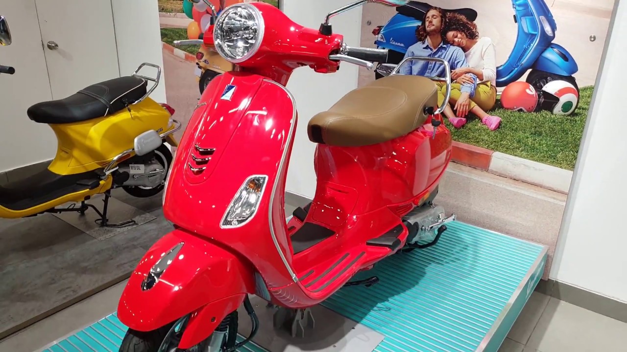 Vespa ( Red ) Edition and Vespa Normal Red Color Scooter Walkaround in ...